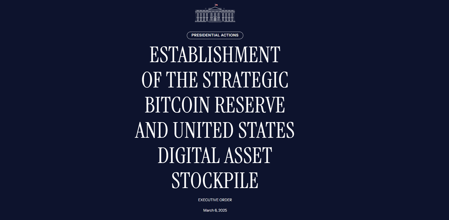 Executive Order on the Strategic Bitcoin Reserve & U.S. Digital Asset ...
